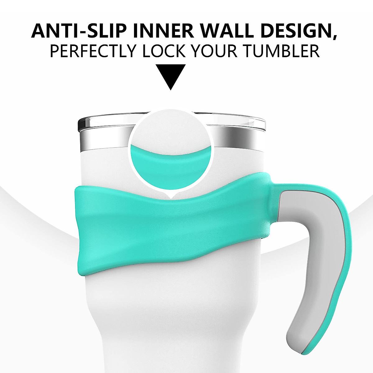 Tumbler Handle Fits for 30 OZ YETI Rambler,Rtic Mug-Previously Design,Sic,OZARK TRAIL & More Tumbler Travel Mug | BPA FREE（Handle Only） (Green)