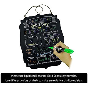 First Day of School Board, Wooden Double-Sided, First and Last Day of School Hanging Chalkboard Sign, 1st Day of Kindergarten Preschool Chalkboard Photo Prop, Back to School Gifts for Kids Boys