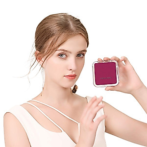 Magnifying Compact Mirror - Snowflakes Elegant Compact Pocket Mini Makeup Mirror Double Sided 1x/10x Magnification Cosmetic Mirrors Handheld Portable for Travel and Purses (Purple)