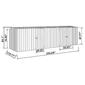 Absco Workshop 20 Ft. x 10 Ft. Metal Storage Shed DIY Galvanized Steel Sheds for Lawn Mower, Equipment, Workbench, Tools, Garden in The Yard, Garden, Patio, Outdoor Storage (Woodland Gray)