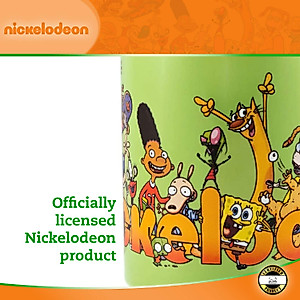 Silver Buffalo Nickelodeon Logo and Characters 90s Nostalgia Ceramic Mug, 14 Ounces