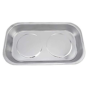 Edward Tools 9.5” Large Rectangle Magnetic Tray - Magnetic Parts Tray for Screws, Nut, Bolts, Small Tools - Great for Mechanics, DIY - Heavy Duty Stainless Steel - Extra Strength Magnet