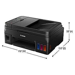 Canon PIXMA G4210 Wireless All-In-One Supertank (Megatank) Printer, Copier, Scan, Fax and ADF with Mobile Printing, Black, One Size (2316C002)