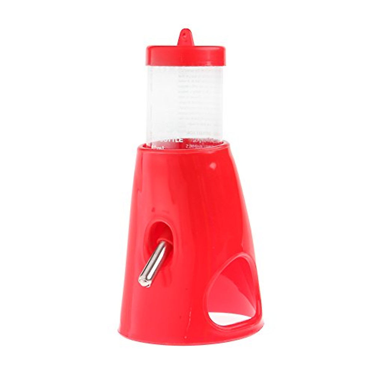 kathson 2 in 1 80ML Hamster Water Bottle Holder Dispenser With Base Hut Small Pet Nest