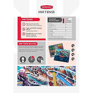 Derwent Colored Pencils, Watercolor, Water Color Pencils, Drawing, Art, Metal Tin, 12 Count (0700303),Blue