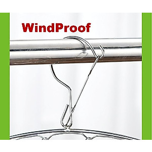 CHERRY GLOBAL Quick Release Arc Stainless Steel Laundry Drying Rack with 12 Clips,Swivel Hook Wind-Proof Clothes Hanger Rack for Sock, Bras, Underwear, Laundry Accessories