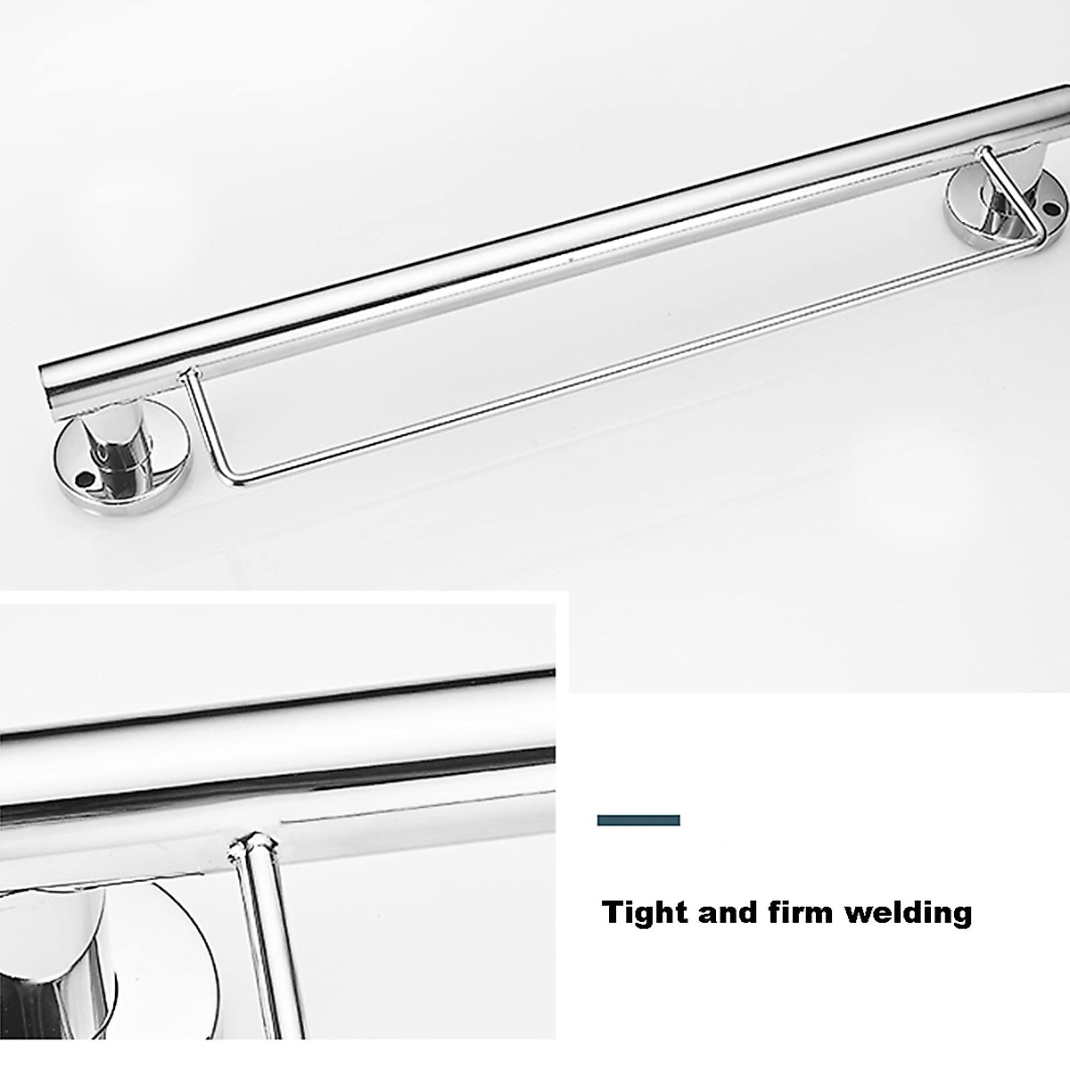 WYZDCP Bathroom Grab Handle with Tower Rail, 304 Stainless Steel Safety Non-Slip Grab Bar for Shower Bathrooms Kitchens,Elderly Kid Senior Assist Bath Handle