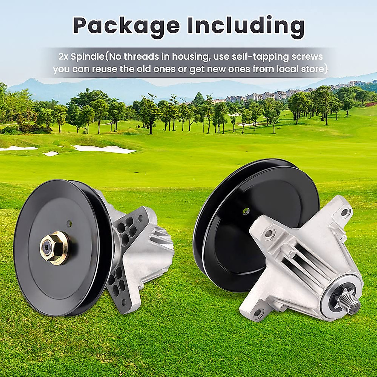 Tuningsworld Spindle Assembly for Troy Bilt Mower 618-06991 918-06991 42" Deck for MTD Craftsman with Pulley (Set of 2) T1000 T1200 TB42 TB2246