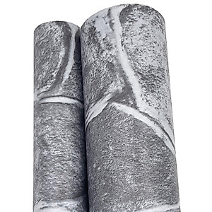 Yifely Grey Rock Stone Decorative Shelving Paper Vinyl Shelf Liner Living Room Wall Sticker Easy to Use 17.7inch by 9.8 Feet