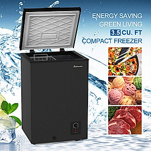 Kalamera. 3.5 Cu.ft Chest Freezer-Freestanding For Home/Apart With Lowest -4℉ Black, KCF-100-SS