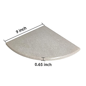 GEOONA Gray 9 Inch Marble Corner Shower Shelf for Bathroom Both Side Polished, Marble Floating Shelves for Bath Wall Mounted (1)