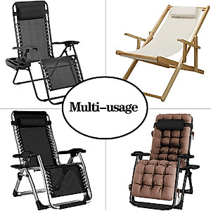 Zero Gravity Chair Set of 2 Replacement Pillow Headrest with Elastic Band, Universal Soft Removable Padded Cushion Head Pillow for Zero Gravity Lounge Chair, Folding Patio Lawn Recliner Chair, Black