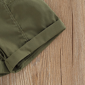 Adobabirl Toddler Baby Girl Summer Outfits Sleeveless Ribbed Halter Top and Shorts Set Kids Fashion Clothes with Belt (Shorts Set with Wasit Bag- Pink,3-4T)