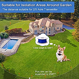 Dr.Tiger Electric Fence for Dogs - Underground Fence for Dogs, with Waterproof and Rechargable Receivers, Tone/Shock Correction Training Collar (In-Ground 2 Dog Fence Kit)