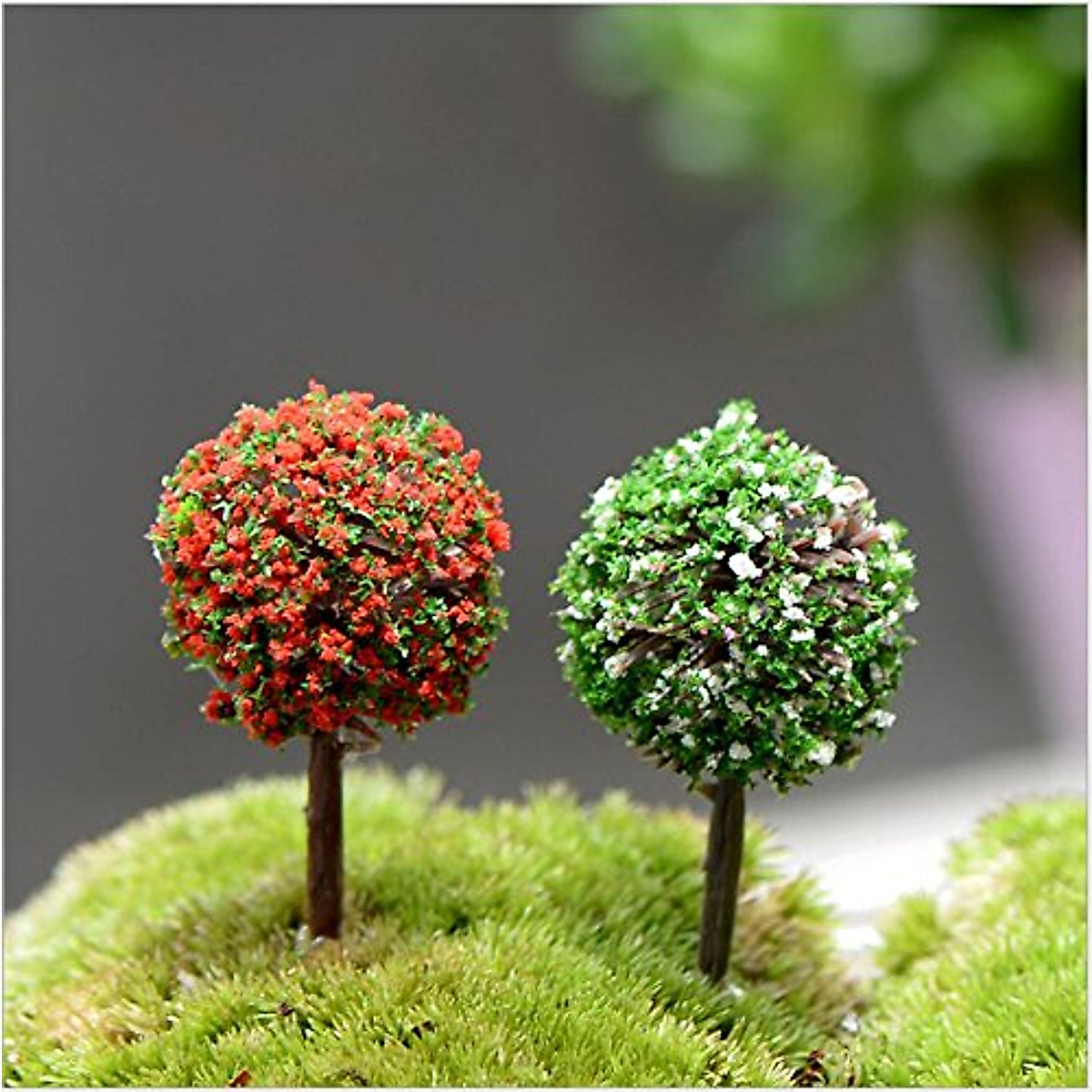 NW 30pcs Mini Colorful 1.41inch Model Trees Model Train Scenery Architecture Trees Model Scenery with No Stands
