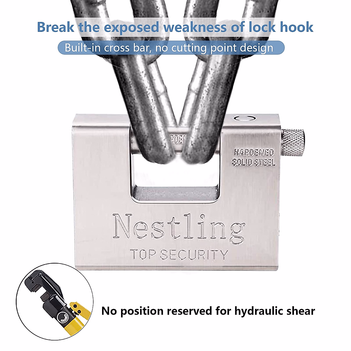 94mm Padlock with Key, High Security 5 Keys Heavy Duty 1.1 KG D-Shaped Solid Brass Outdoor Keyed Padlock - Protect Garage Door, Containers, Shed, Shutter, Gate and Warehouse