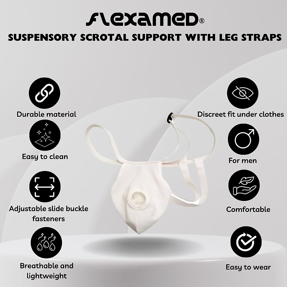 Suspensory Scrotal Support with Leg Straps
