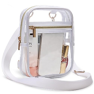 Bunnychill Clear Bag Stadium Approved, Women Clear Crossbody Purse Bag, Clear Stadium Bags for Sporting Events, Concerts