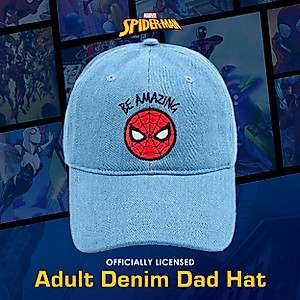 Marvel Spider-Man Cotton Adjustable Dad Hat, Denim, One Size