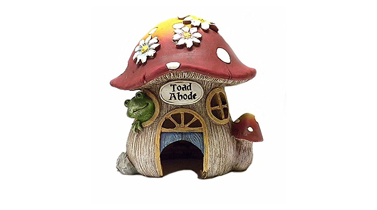 Adorable 8" Toad Abode Statue for Your Garden