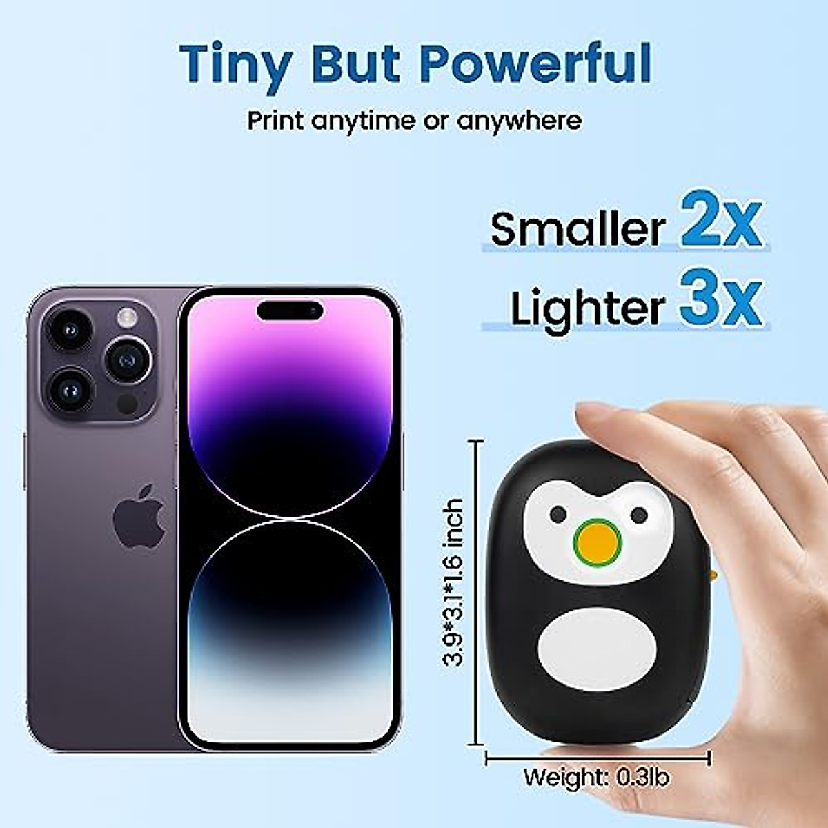 Bluetooth Label Maker Machine with Tape, Portable Bluetooth Label Printer, Thermal Mini Label Printer, Multiple Templates Inkless for Phone Pad Office Organization Home Kitchen Storage-Black