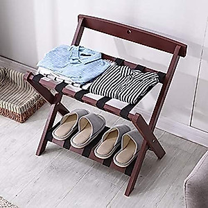 Scpantkend Hotel Solid Wood Folding Luggage Rack,Room Luggage Holder,Travel Break Folding Stool