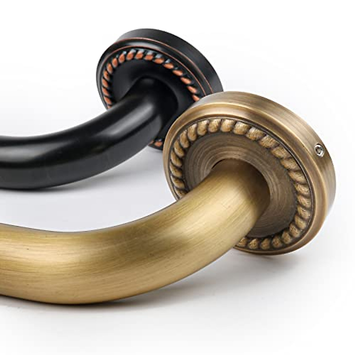 20 Inch Anti Slip Bronze Shower Grab Bar Polished Gold,ZUEXT Antique Brass Bathroom Grab Bar, Knurled Bathroom Balance Bar, Safety Hand Rail Support Handicap Elderly Injury Senior Assist Bath Handle