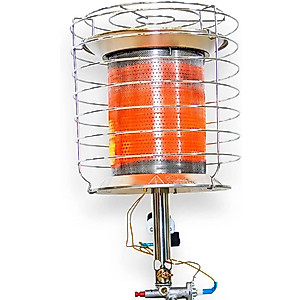 Avenger FBDTP360 Tank Top Outdoor Heater for Use with Propane Gas Tanks for Camping, Patios, and More, 360-Degree Burner, 42,000 BTU, Silver