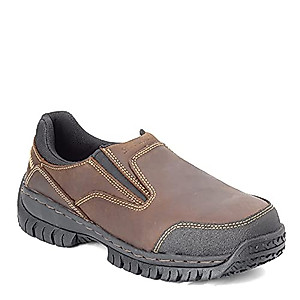 Skechers for Work Men's Hartan Slip-On Shoe, Dark Brown, 12 M US