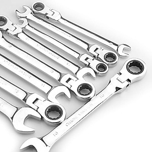 20mm Metric Flex-Head Ratchet Wrench,Box End Head 72-Tooth Ratcheting Combination Wrench Spanner