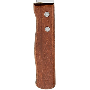 (Set of 6) 10-Inch Jumbo Steak Knives by Tezzorio, Stainless Steel Rounded Serrated 5-Inch Blade with Wooden Handle, Commercial Quality Steak Knife Set