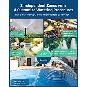 DEWENWILS Sprinkler Timer, Water Timer for Garden Hose, Programmable Hose Timer Automatic Faucet Watering Irrigation Timer for Yard Lawn, Manual Rain Delay Mode, Low Battery Warning