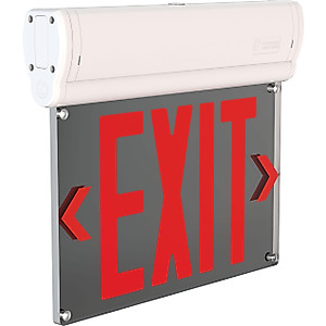 Lithonia Lighting BE W R UM M2 BE Basics Edge-Lit Exit Sign, White with Red Letters, Universal Mount