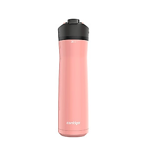 Contigo Ashland Chill 2.0 Stainless Steel Water Bottle, 24oz 2-Pack, Blue Corn & Steel & Cortland Chill 2.0 Stainless Steel Vacuum-Insulated Water Bottle with Spill-Proof Lid, 24oz, Pink Lemonade