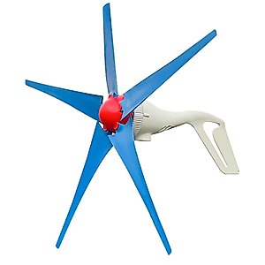 2KW Wind Turbine 5 Blade Generator Automatic Direction Adjustment 12V24V48V Wind And Solar Hybrid Power Generation System With Charge Controller (Color : 48V)
