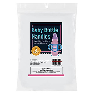 [3 Pack] Impresa Bottle Handles for Dr Brown Baby Bottles - Teach Babies to Drink Independently with Impresa Baby Bottle Handles for Dr. Brown Sippy Bottle - Baby Bottle Holder for Easy Grip