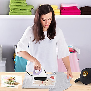 eSeedy Mini Heat Press Machine, 3 Heat Settings, Precise Temperature Control,15 Mins Auto-Off, Insulated Safety Base, Mini Iron for Crafting, T Shirts, Hats, Heating Transfer Projects