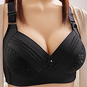 Lighting Deals Bras for Sagging Breasts Plus Size Back Fat Coverage No Underwire Everyday Bra Elderly Women Soft Wireless Push Up Bra Today 2023 Clearance