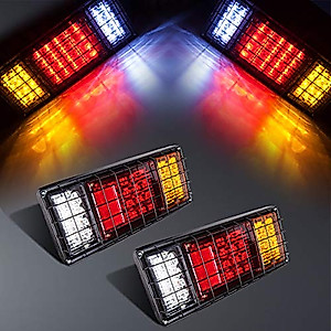 LIMICAR 40 LED Trailer Tail Lights Kit Waterproof with Reverse Turn Signal Brake Trailer Light For UTV UTE RV Camper Pickup Truck, Boat(2 Pack)