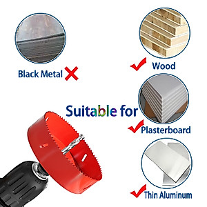 PLG2SUPT 6” HSS Bi Metal Hole Saw Cutter for Wood Drywall Plastic Aluminum Mild Steel Iron Metal Stainless Steel Heavy Duty Hole Saw Bit with Arbor