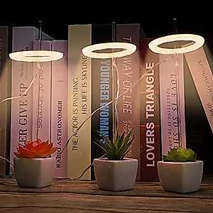 Atrusu Grow Lights for Indoor Plants, Full Spectrum Plant Grow Lights with 3 Head, Plant Halo Lights for Succulent Plants Growth, Seeding, Nepenthes, Idea for Small Plant Home Office