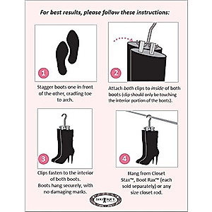 The Boot Hanger in Black - Shoe Storage Space Saver (Set of 3); Boot Hanger, Boot Holder, Boot Clips (Black)