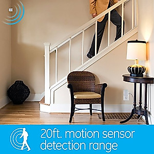 mySelectSmart GE Wireless Control, 1 Outlet, 150 ft. Range from Plug-in Receiver, Ideal for Lamps and Indoor Lighting, No Wiring Needed, Activated, Mountable, 36235, Motion Sensor-1 Pack