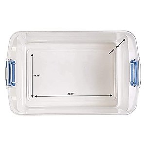 HOMZ 66 Quart Multipurpose Stackable Storage Container Tote Bins with Secure Latching Lids for Home and Office Organization, Clear (2 Pack)