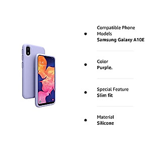 Vinve Liquid Silicone Case for Samsung Galaxy A10e, Gel Rubber Full Body Protection Shockproof Cover Slim Fit Case Drop Protection Case (Purple.)