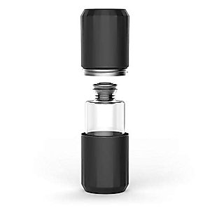 Aged & Ore - Double Insulated Travel Decanter | Premium Stainless Steel Convertible Tumblers with Inner Hand Blown 500 ml Glass Spirits Decanter | Spill Proof & Portable | Great Gift (Matte Black)