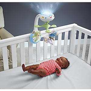 Fisher-Price Baby Crib Toy, 3-in-1 Projection Mobile, Butterfly Dreams Sound Machine with Light Projection for Newborn to Toddler