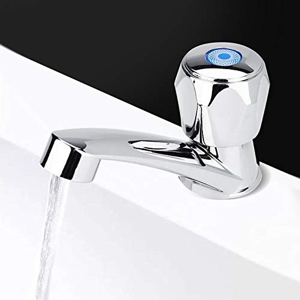 Watris Veiyi Single Cold Faucet Water Tap, ABS Water Tap, Cold Water Faucet, Bathroom Basin Kitchen Sink Accessories G1/2(20mm)(Diamond)