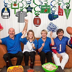 36Ct Football Hanging Swirl Decorations Super Bowl Game Day Decorations,Sport Game Day Party Supplies
