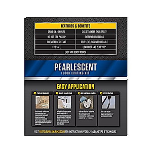 Rust-Oleum 306325 Rock-Solid Pearlescent Garage Floor Coating Kit, 1 Count (Pack of 1), Pearl Black, 128 Fl Oz
